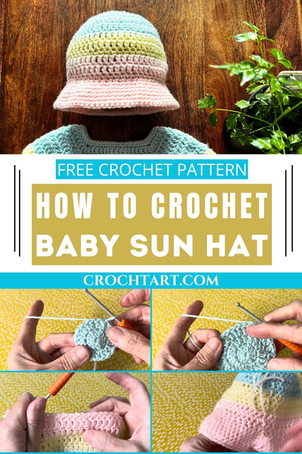Cute Crochet Baby Sun Hat Pattern For Warm Weather - Crocht Art